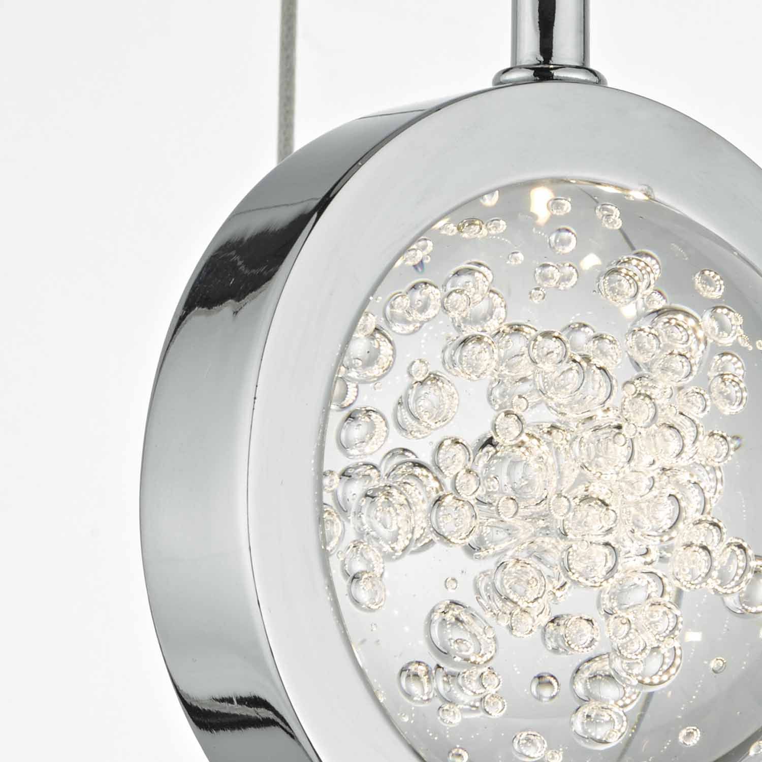 Livia 5lt Cluster LED Pendant Polished Chrome & Glass Spheres - Bright ...