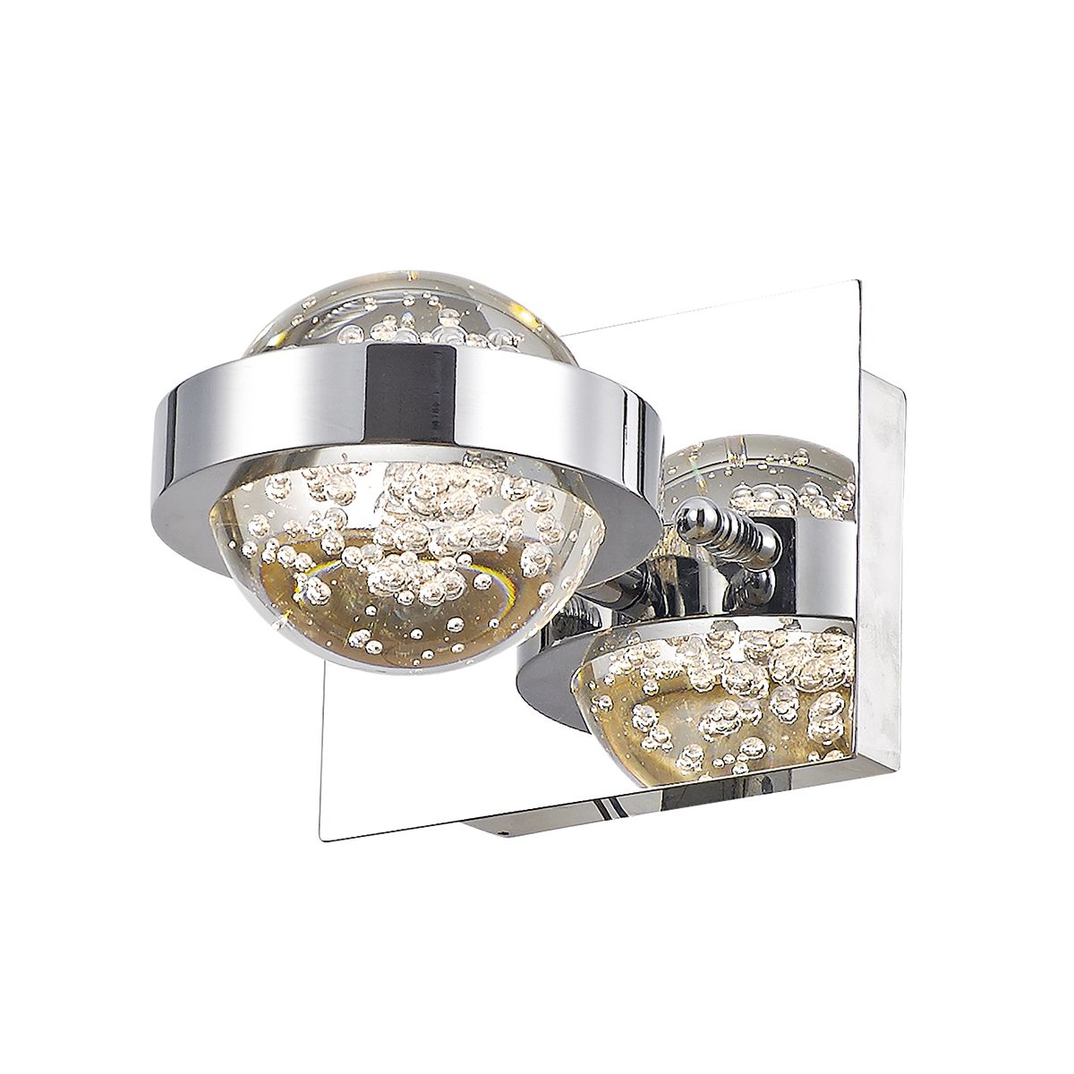 Livia LED Wall Light Polished Chrome & Glass Sphere - Bright Delights