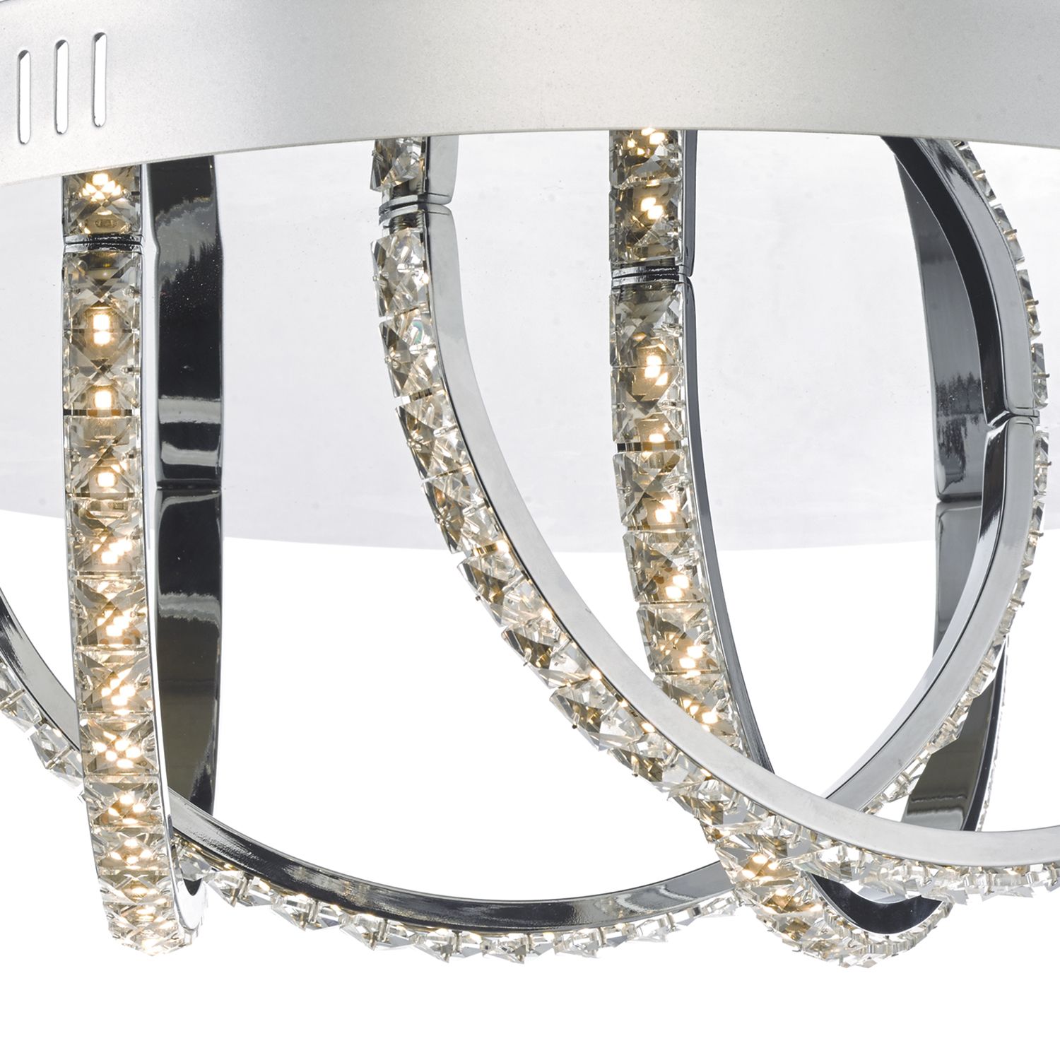 Zancara 4Lt Flush Polished Chrome and Crystal LED - Bright Delights